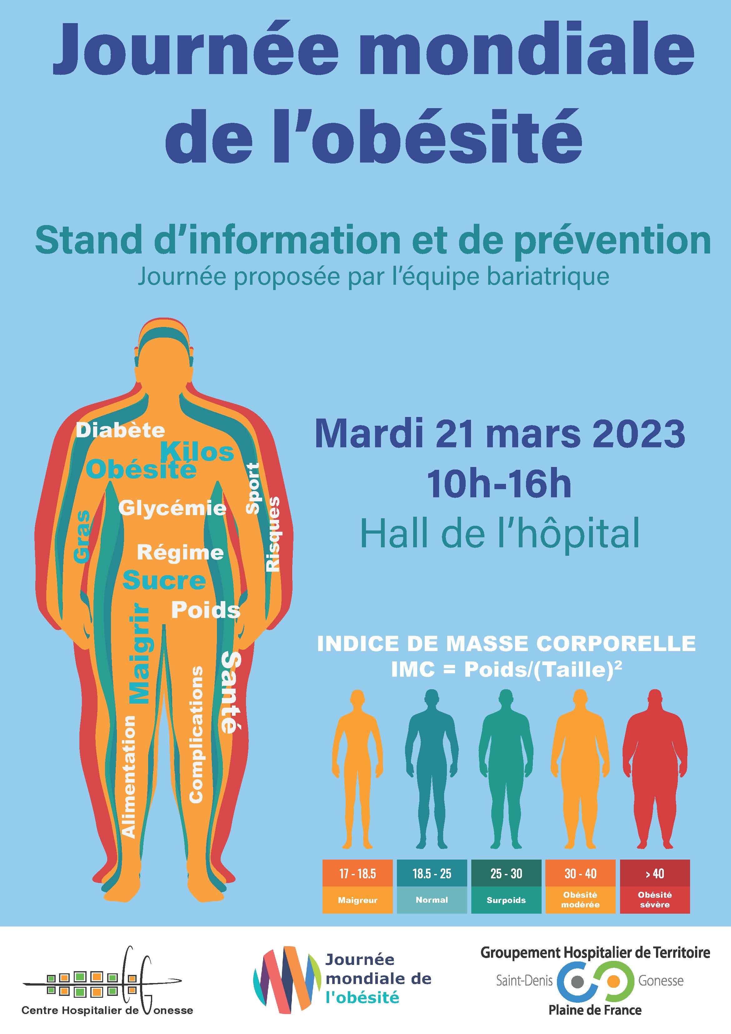 21 mars : Journée de prévention contre l'obésité à l'hôpital | CH Gonesse 21 mars : Journée de prévention contre l'obésité à l'hôpital | CH Gonesse